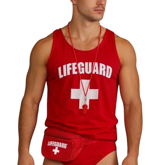 Unbranded | Other | Mens S Lifeguard Costume Swimsuit Red Speedo Style ...